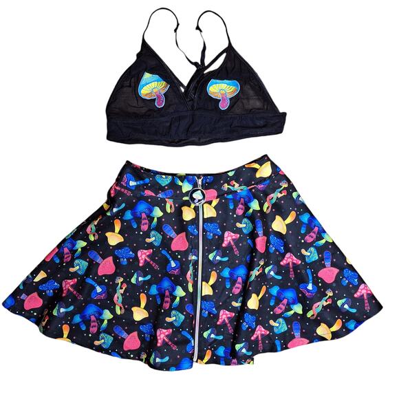 Bodyrage | Skirts | Bodyrage Mushroom Sexy Rave Outfit Skirt Bra Fits ...